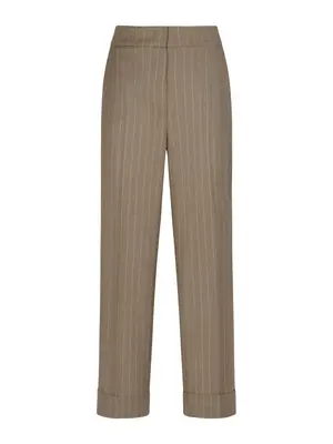 Peserico Pinstriped High-waisted Wide-leg Trousers