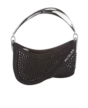 MUGLER Small Crystal Shoulder Bag