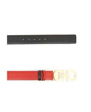 FERRAGAMO Reversible Gancini Belt - Black