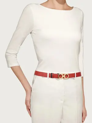 FERRAGAMO Reversible Gancini Belt - Black