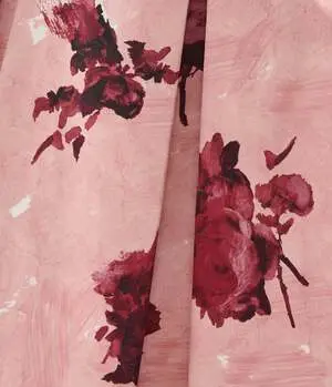 Erdem Pleated Rose-print Midi Skirt