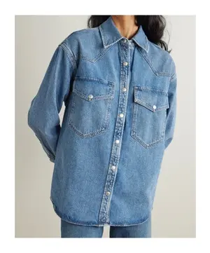 AGOLDE Lotta Organic Denim Shirt - Mid Denim