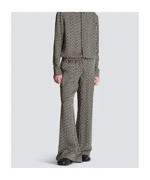 Balmain Monogrammed Flowy Trousers
