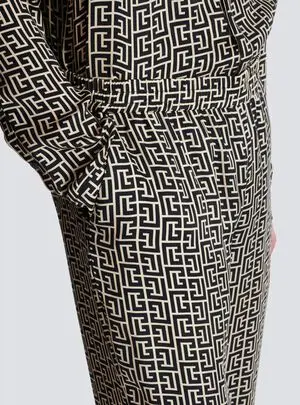 Balmain Monogrammed Flowy Trousers