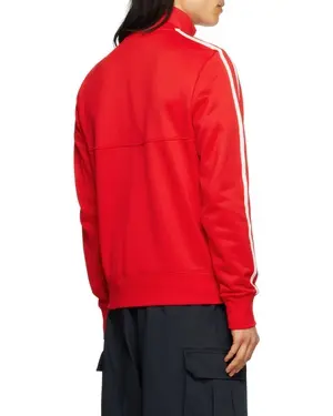 Ami Half-zip Pullover Sweatshirt With Striped Sleeves