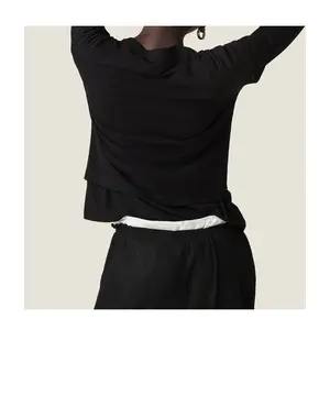 Miu Miu Logo Patch Crewneck T-shirt - Black