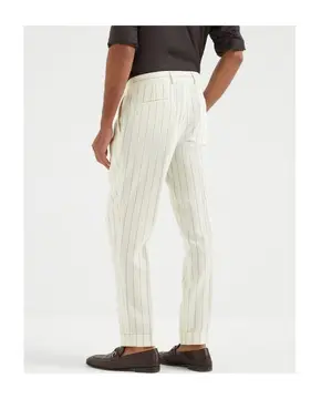 Brunello Cucinelli Striped Tailored Trousers - Panama Color