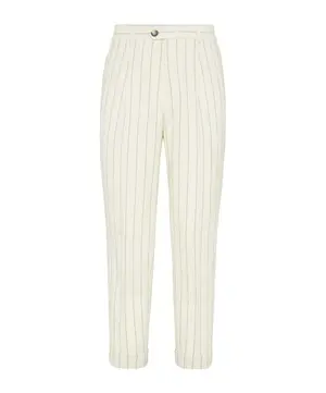 Brunello Cucinelli Striped Tailored Trousers - Panama
