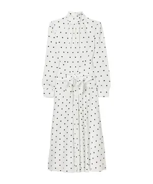 Alessandra Rich Long Sleeve Polka Dot Dress
