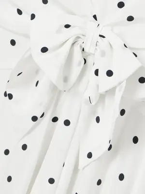 Alessandra Rich Long Sleeve Polka Dot Dress