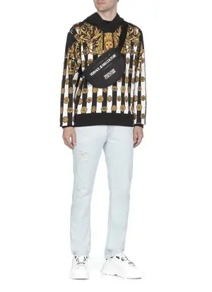 Versace V-emblem Medusa-print Fleece Hoodie