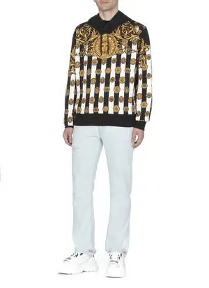 Versace V-emblem Medusa-print Fleece Hoodie