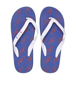 Emporio Armani Logo Detail Thong Sandals - Blue