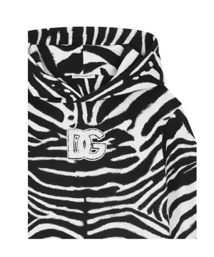 Dolce & Gabbana Zebra Print Cotton Hoodie