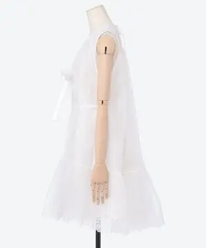 Cecilie Bahnsen Sleeveless Tiered Dress With Tie Detail
