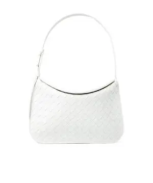Bottega Veneta Intrecciato Cradle Foldover Shoulder Bag - White
