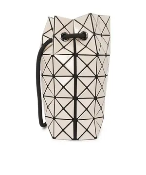 Issey Miyake Logo Embellished Drawstring Shoulder Bag - White
