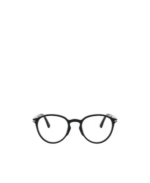 Persol Logo Flat Mirror Eyeglasses - Black