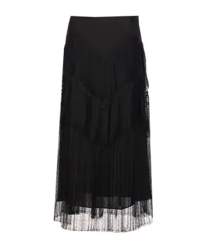 TWINSET Pleated Tiered Midi Skirt