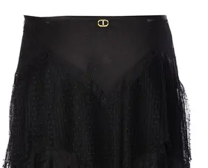 TWINSET Pleated Tiered Midi Skirt