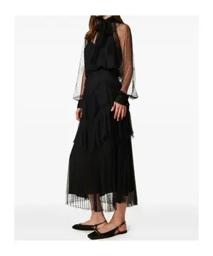 TWINSET Pleated Tiered Midi Skirt