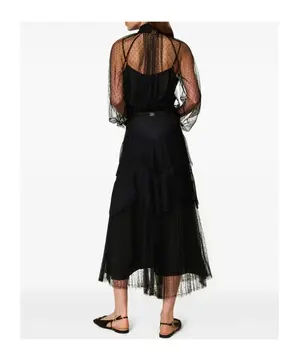 TWINSET Pleated Tiered Midi Skirt