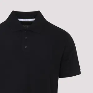 Saint Laurent Cassandre Embroidered Short-sleeved Polo Shirt - Black