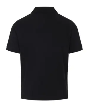 Saint Laurent Button Detailed Short-sleeved Polo Shirt - Black