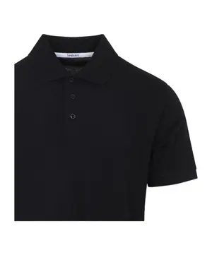 Saint Laurent Button Detailed Short-sleeved Polo Shirt - Black