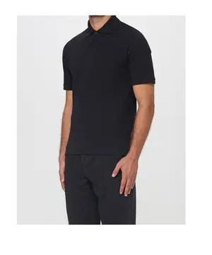 Saint Laurent Button Detailed Short-sleeved Polo Shirt - Black