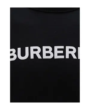 Burberry Logo Printed Crewneck Sweatshirt - Black