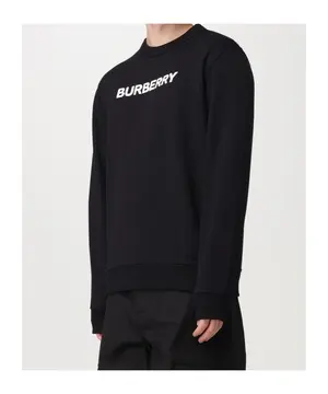Burberry Logo Printed Crewneck Sweatshirt - Black