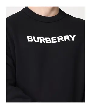 Burberry Logo Printed Crewneck Sweatshirt - Black