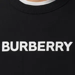 Burberry Logo Printed Crewneck Sweatshirt - Black