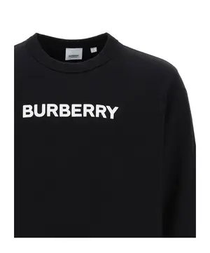 Burberry Logo Printed Crewneck Sweatshirt - Black