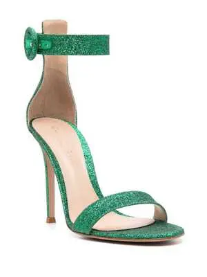 GIANVITO ROSSI Logo High-heeled Sandals - Green