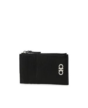 FERRAGAMO Logo Embossed Zipped Card Case