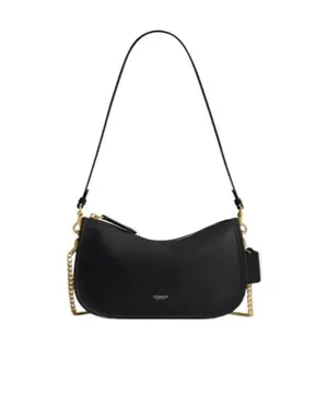 COACH Waverly Leather Shoulder Bag - Black