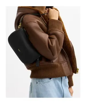 COACH Waverly Leather Shoulder Bag - Black