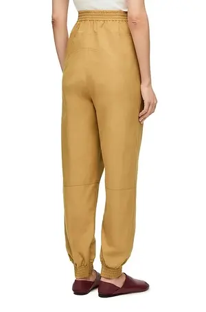 Loewe Elasticated Waist Trousers With Zippered Cuffs - Brown