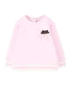 Fendi Teddy Bear Print Ribbed Trim Sweatshirt - Pink