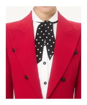 Valentino Garavani Polka Dot Tie Detail Pleated Shirt