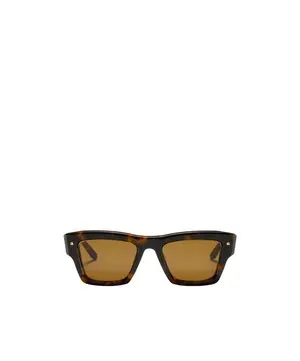Valentino Garavani Rectangular Sunglasses With Logo Detail - Brown Turtle
