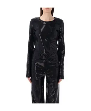 ROTATE BY BIRGER CHRISTENSEN Ivonka Glitter Blouse With Bare Back