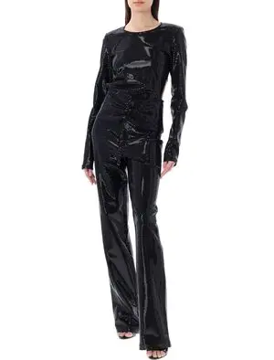 ROTATE BY BIRGER CHRISTENSEN Ivonka Glitter Blouse With Bare Back