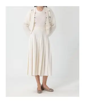 Alessandra Rich Cropped Knitted Jumper With Embroidered Detail - White