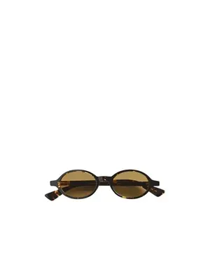 Bottega Veneta Oval Frame Sunglasses - Havana/yellow