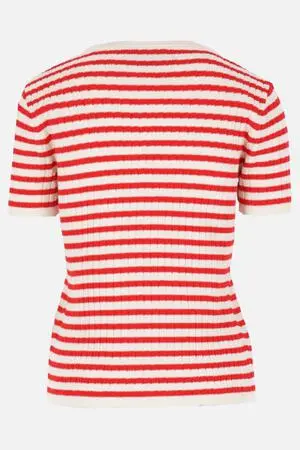 Valentino Garavani Striped Crewneck Jumper - Red