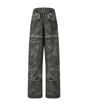 Pinko Distressed Wide-leg Cargo Trousers
