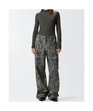 Pinko Distressed Wide-leg Cargo Trousers